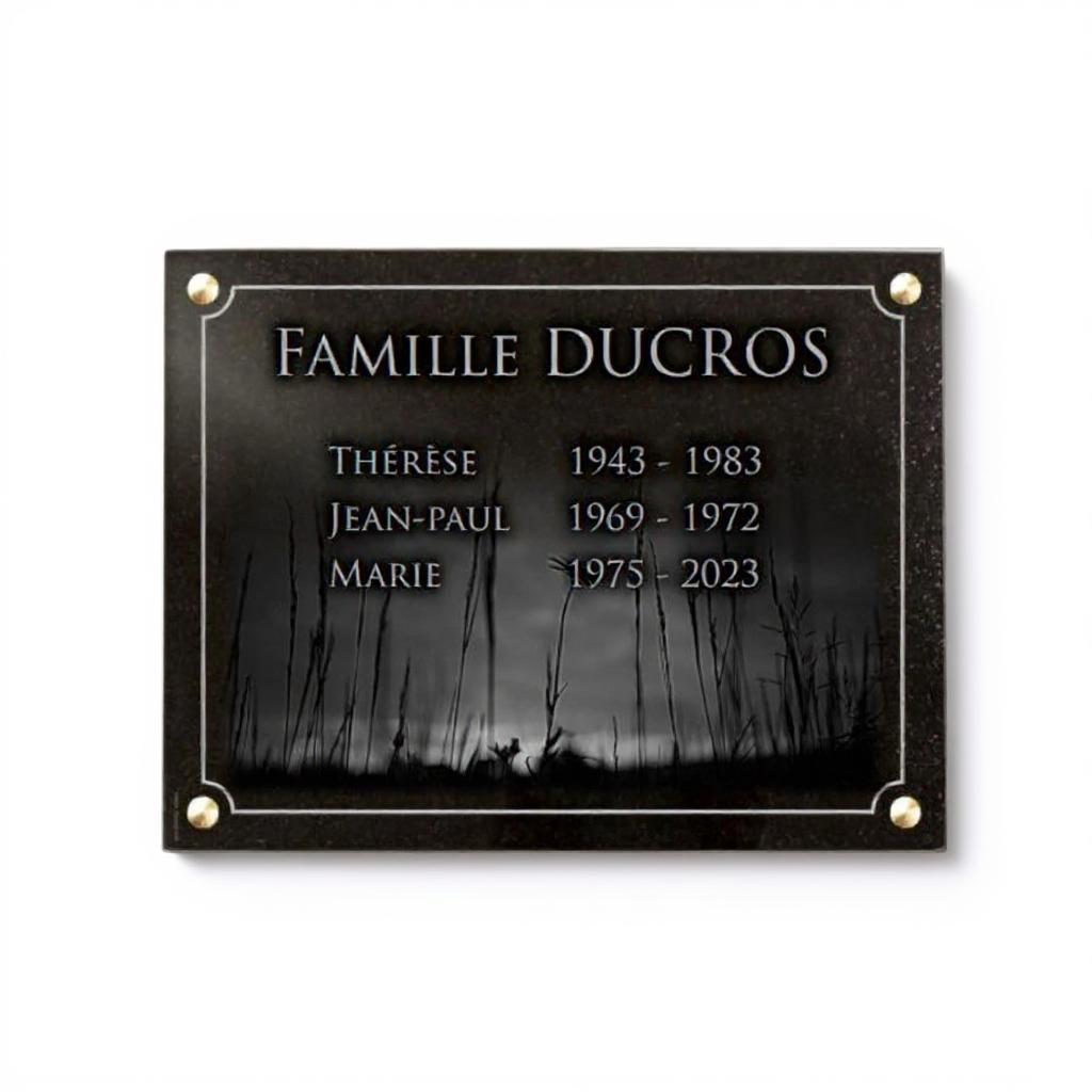 Plaque funéraire à visser Réf: 593