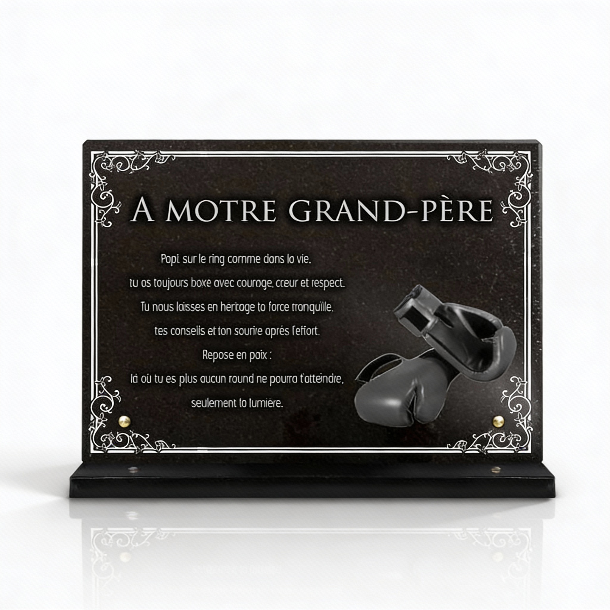 Plaque funéraire boxe Réf: 740